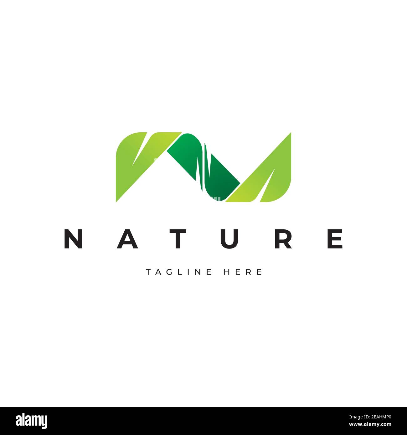 Letter N with leaf shape logo design inspiration vector template ...