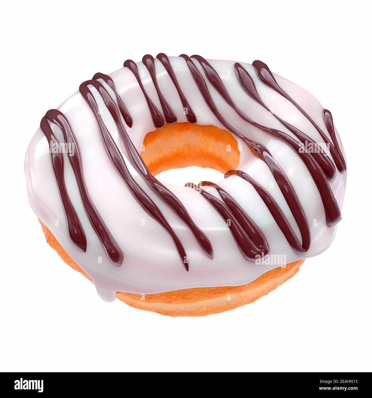Glazed donut with sprinkles on a white background front view Stock ...