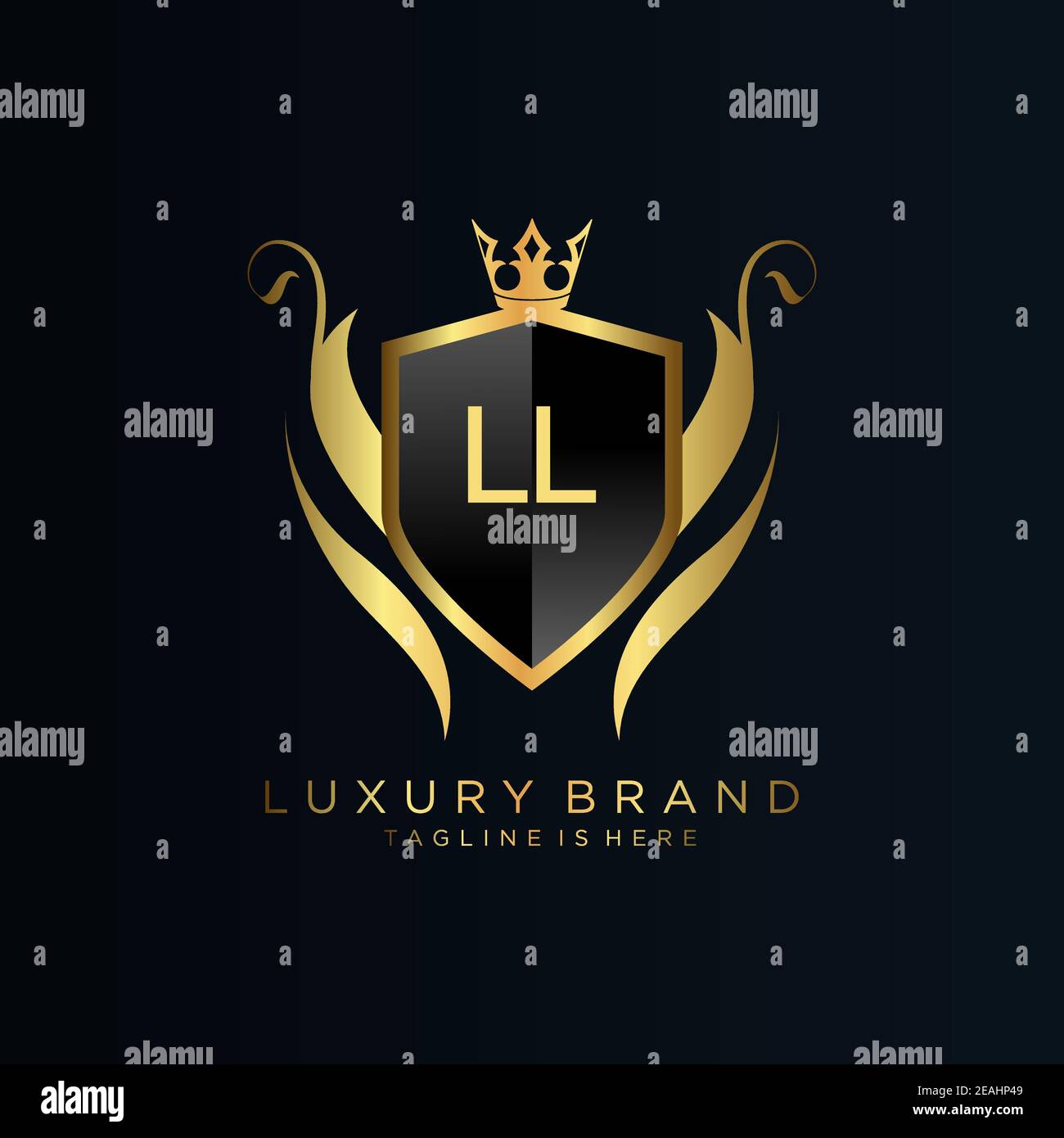 LL Letter Initial with Royal Template.elegant with crown logo vector ...