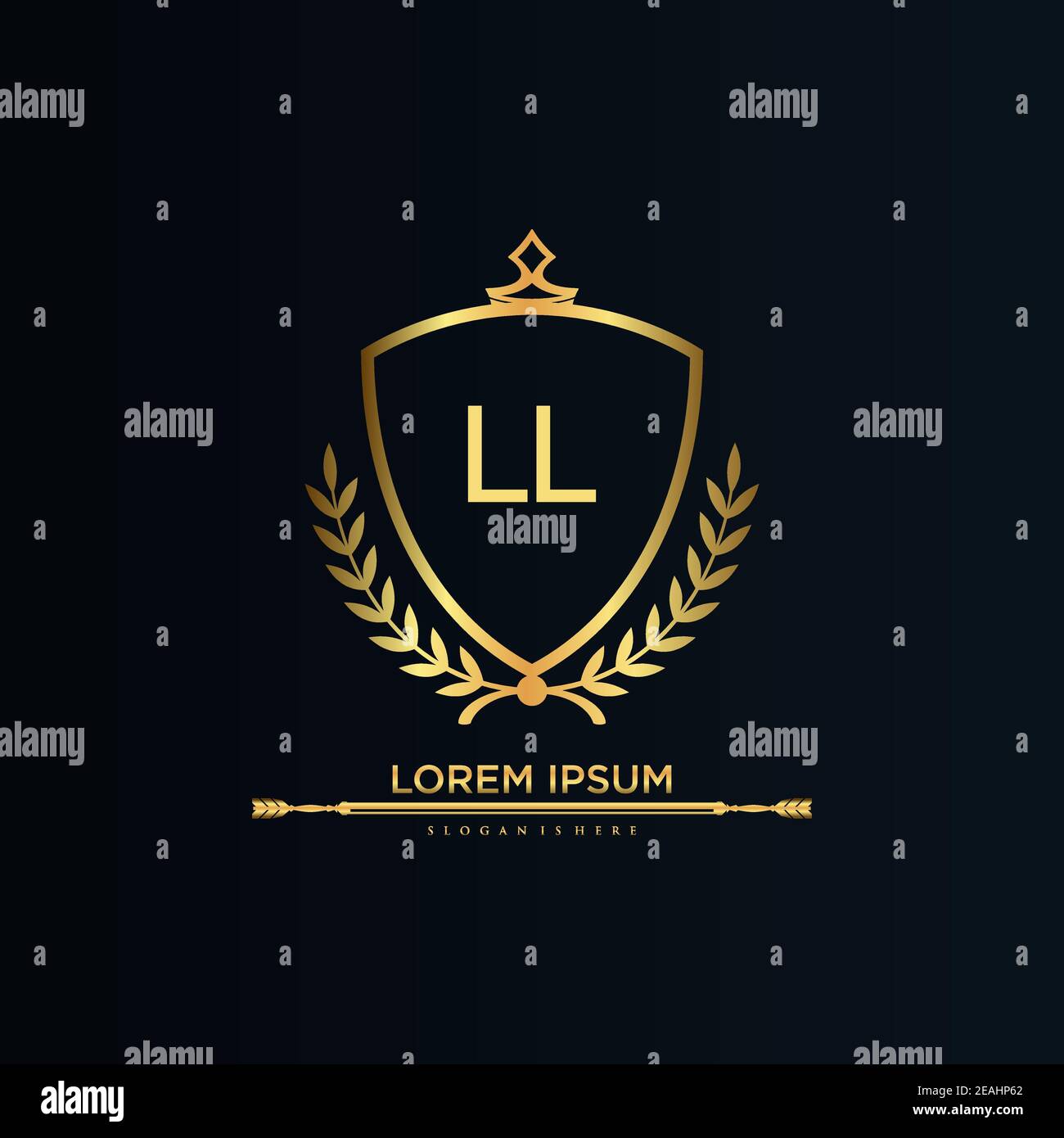 LL Letter Initial with Royal Template.elegant with crown logo vector ...
