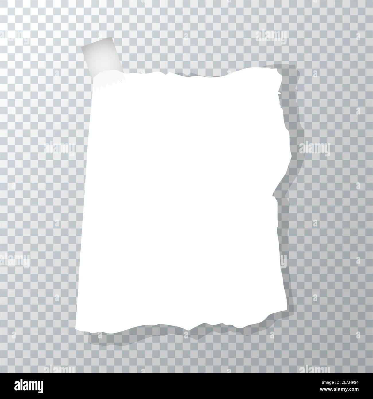 Torn piece of crumpled paper. Paper sticker is glued with tape Stock ...