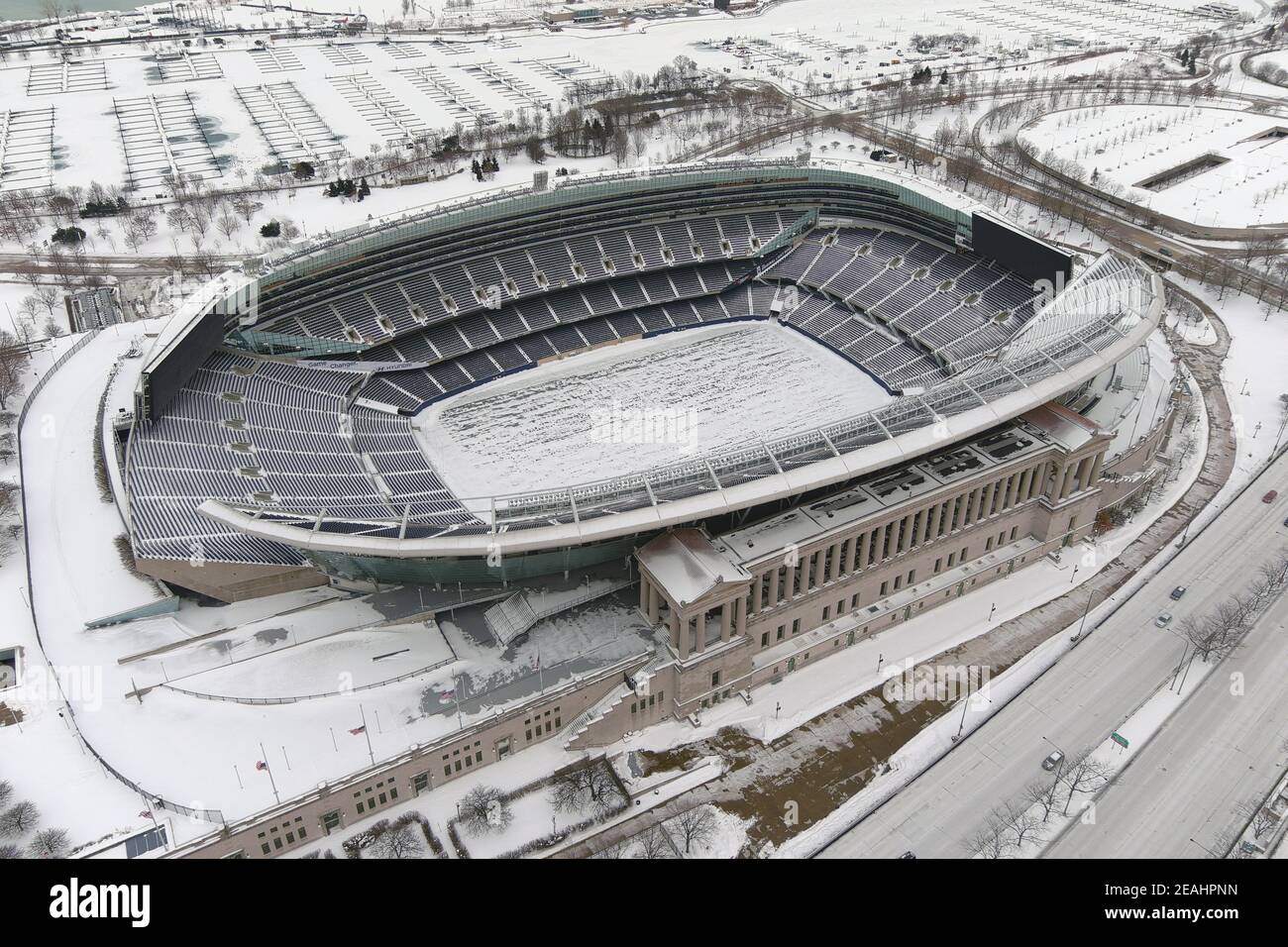Soldier field football aerial hi-res stock photography and images - Alamy
