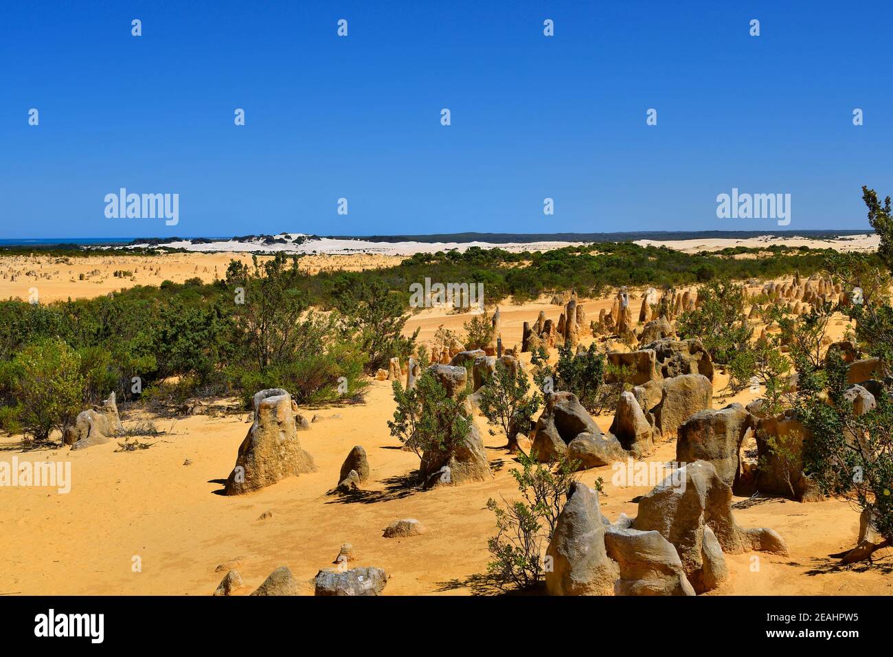 Australia, WA, The Pinnacles and sand dunes in Nambung National Park ...