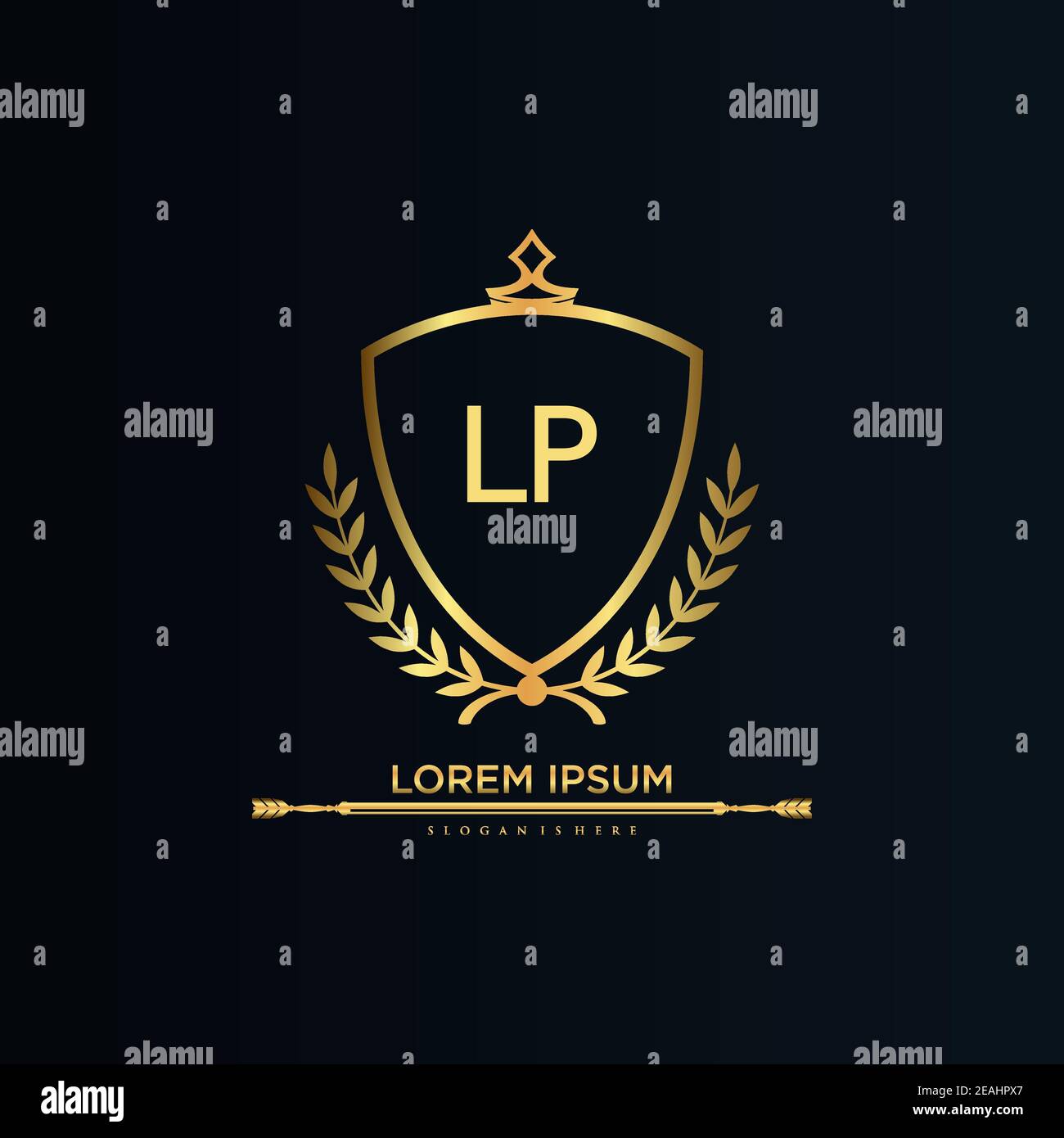 LP Letter Initial with Royal Template.elegant with crown logo vector ...