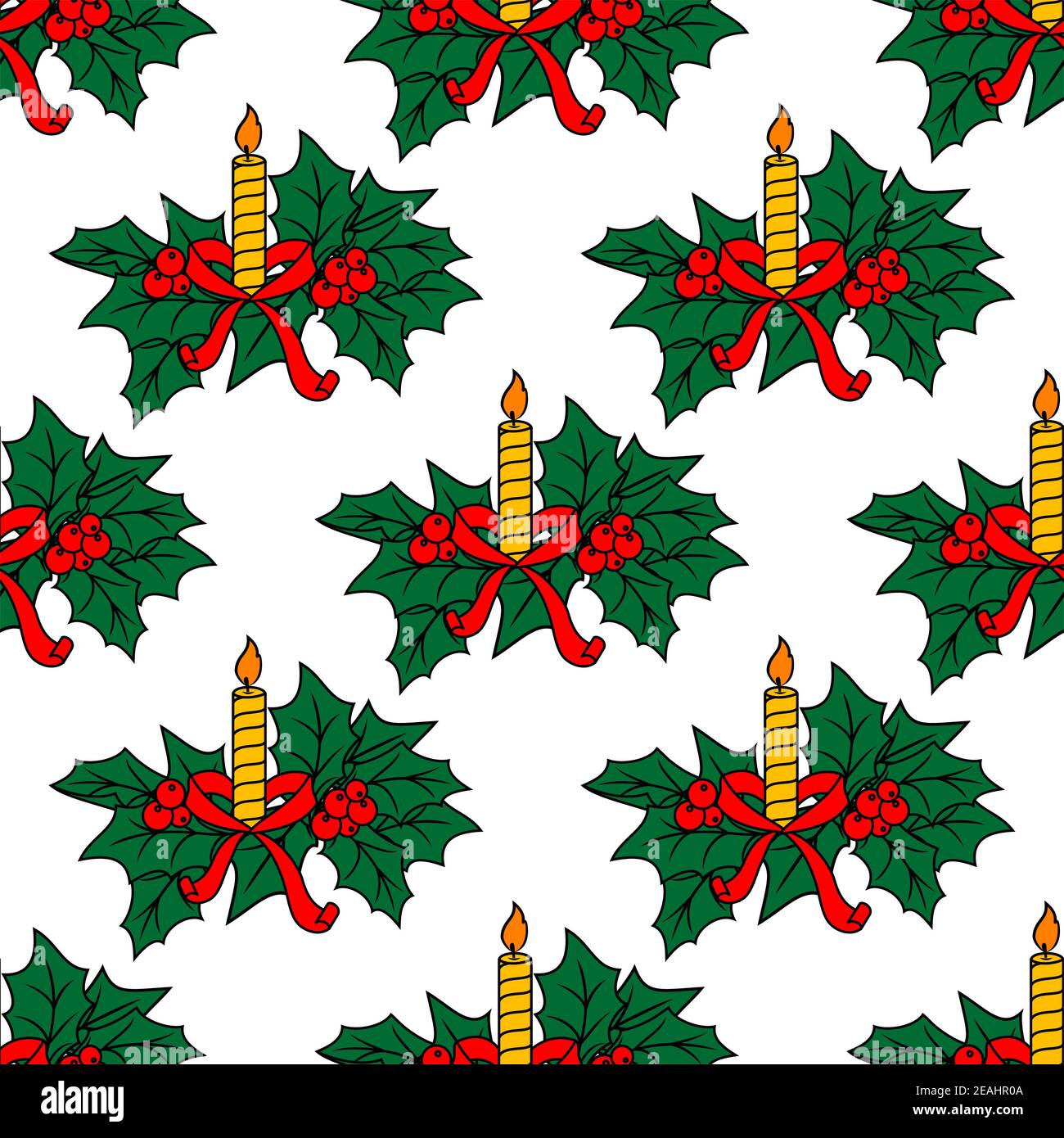 Christmas candles seamless pattern for holiday background design Stock ...