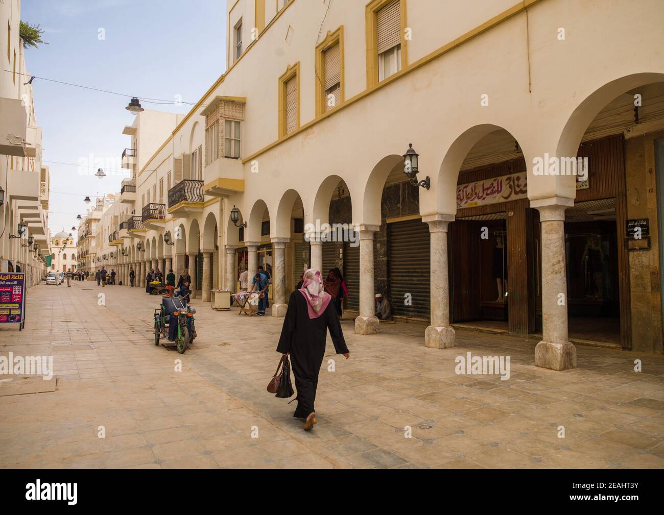 Italian buildings in omar al mukhtar street, Cyrenaica, Benghazi, Libya ...