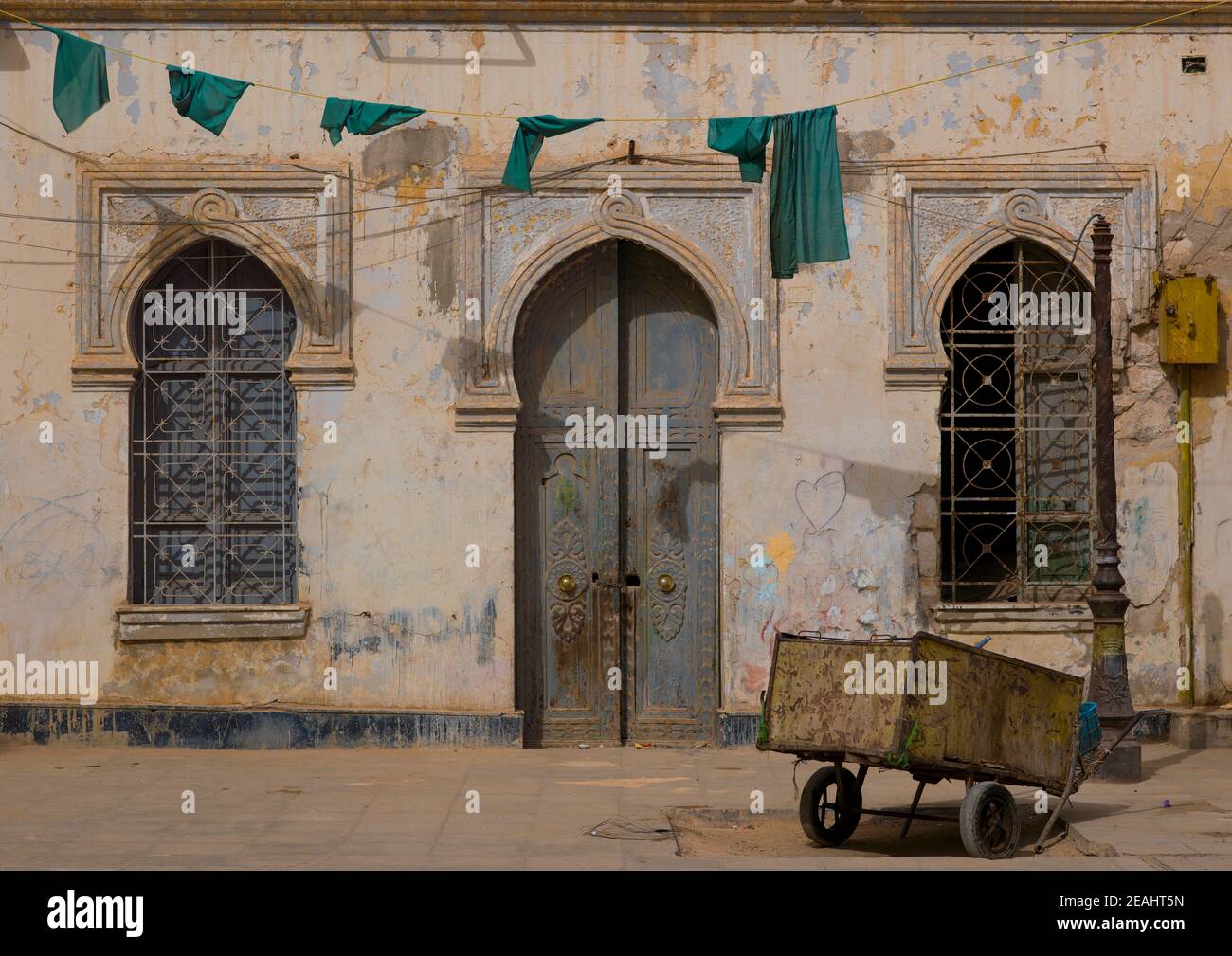 The old italian-built town hall in freedom square, Cyrenaica, Benghazi ...