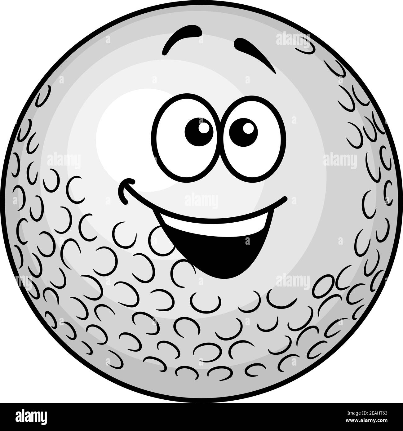 Funny cartoon smiling golf ball for mascot design Stock Vector Image ...