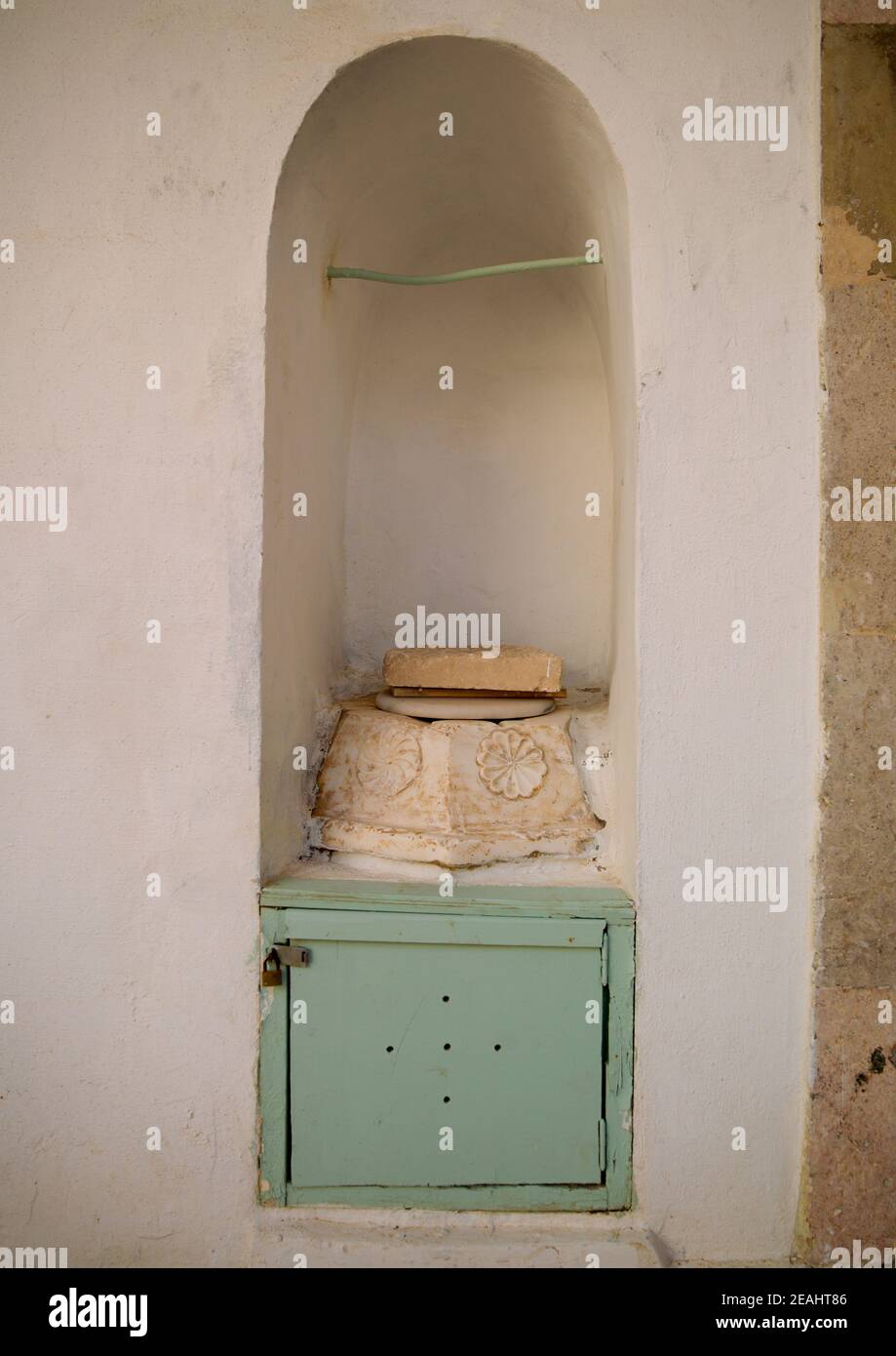 Antique column in a house in the medina, Tripolitania, Tripoli, Libya ...