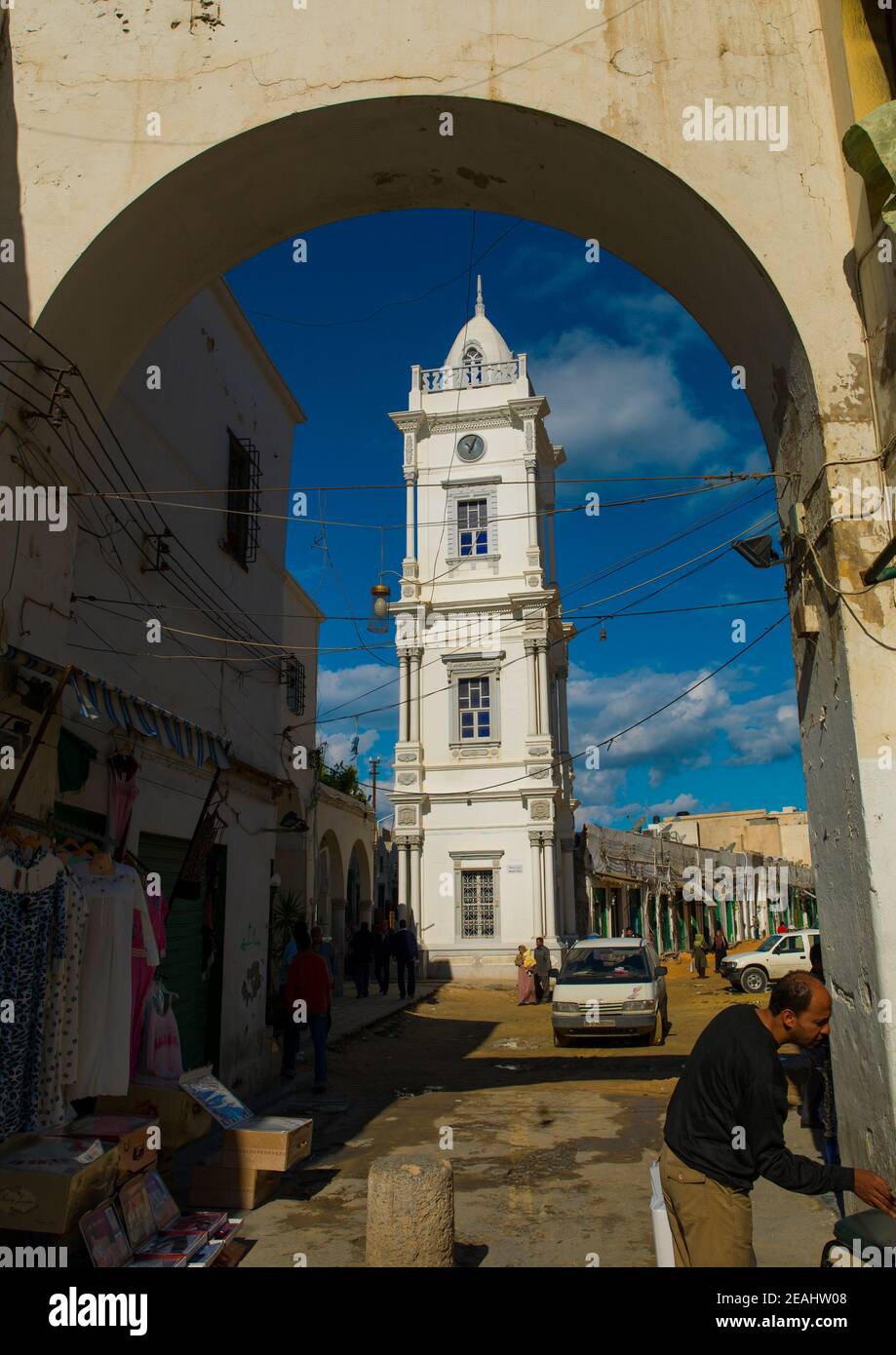 The ottoman clock tower, Tripolitania, Tripoli, Libya Stock Photo - Alamy