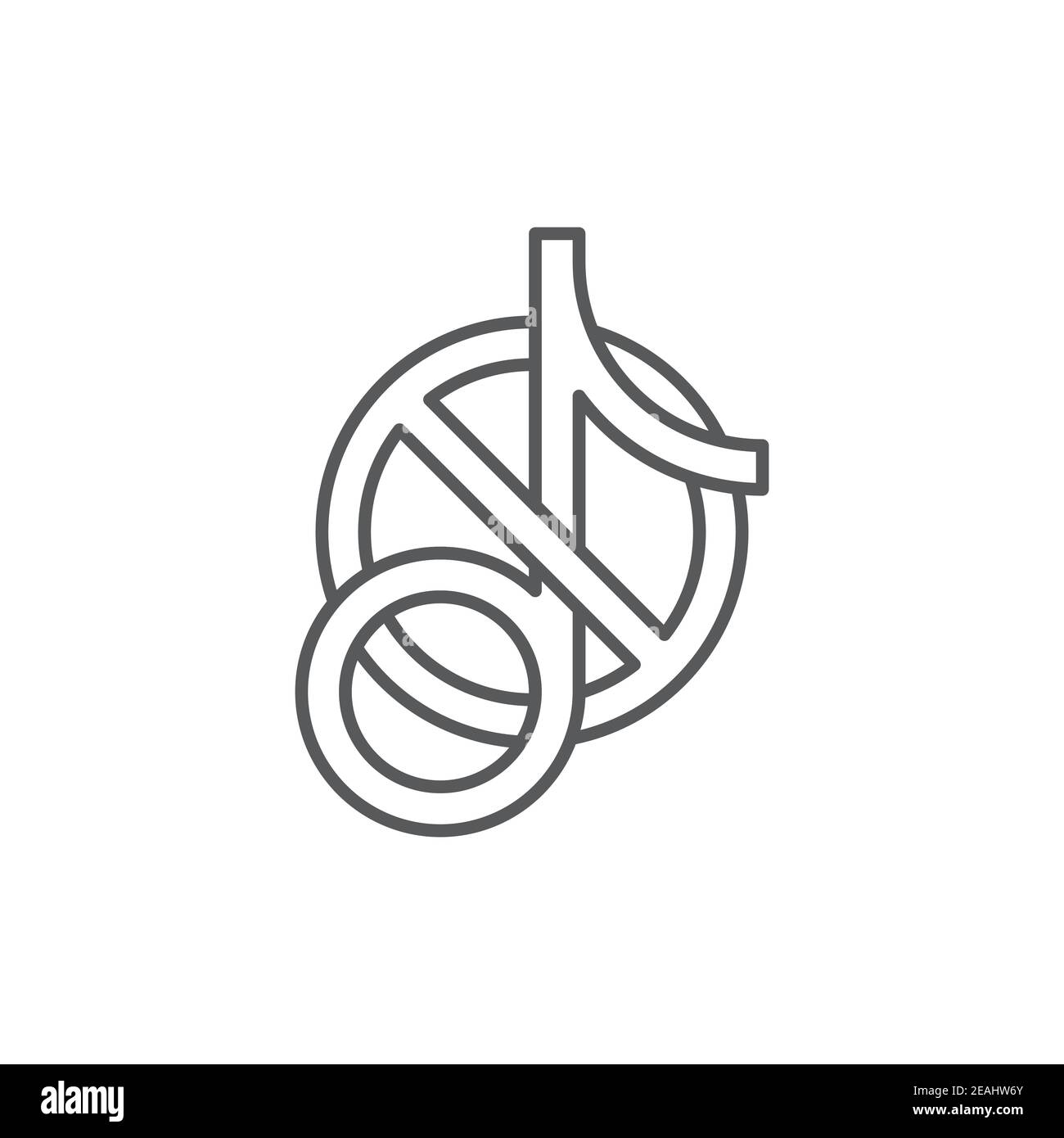 No music note icon, color, line, outline vector sign, linear style ...