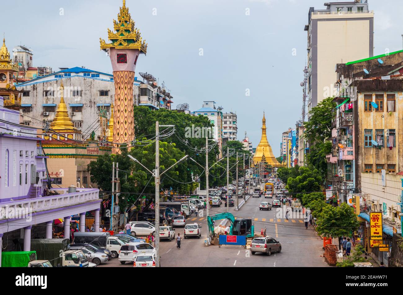 The Streets of Yangon Myanmar Burma Southeast Asia Stock Photo - Alamy