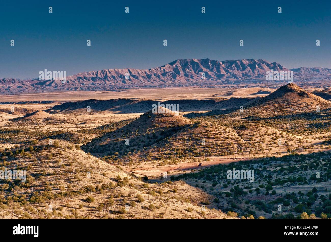 Caballo Mountains, distant view from Geronimo Trail in Sierra Cuchillo ...