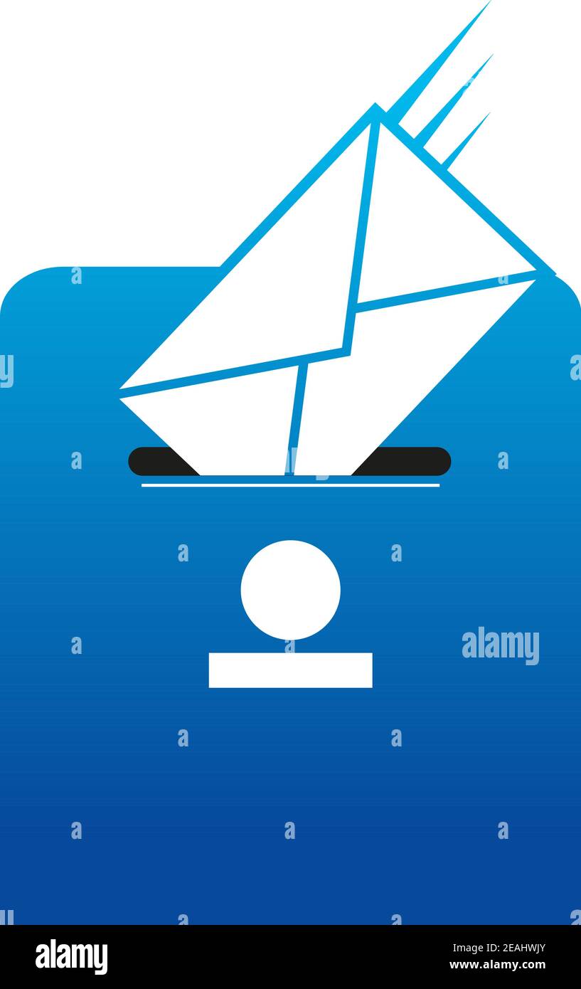 Cartoon vector illustration depicting snail mail correspondence with an ...