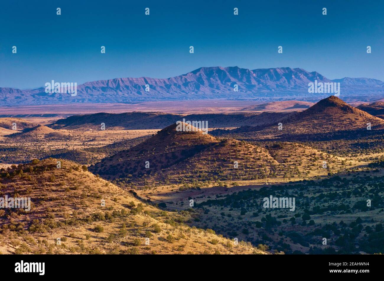 Caballo Mountains, distant view from Geronimo Trail in Sierra Cuchillo ...