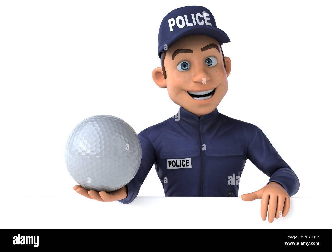Fun 3D illustration of a cartoon Police Officer Stock Photo - Alamy
