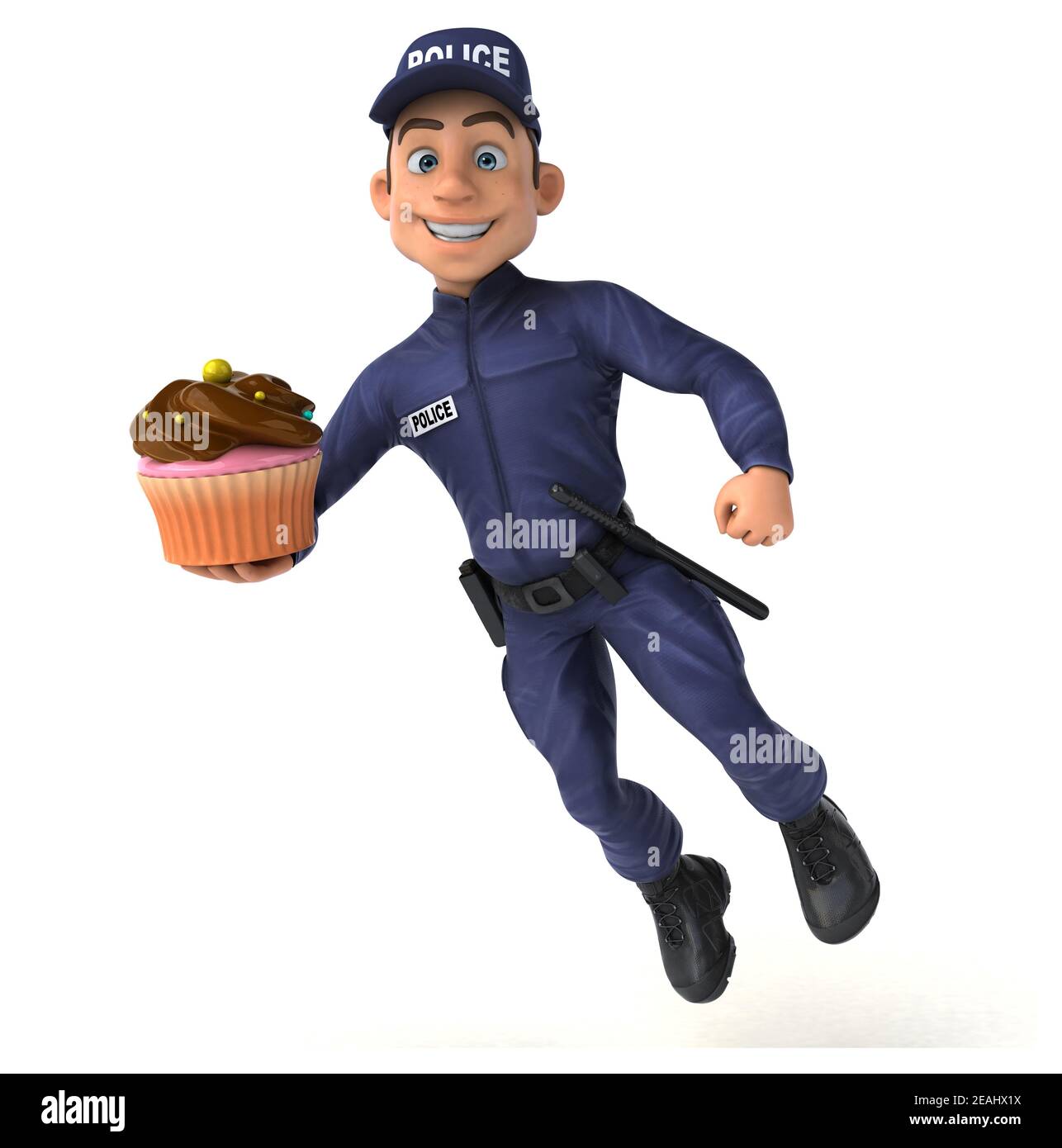 Fun 3D illustration of a cartoon Police Officer Stock Photo - Alamy