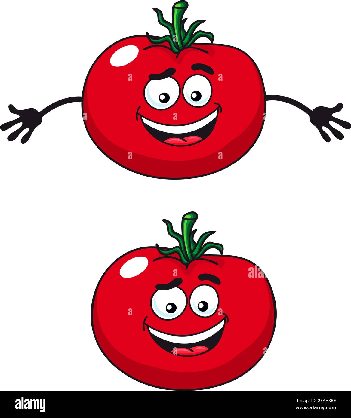 cartoon vector illustration of two happy red tomatoes Stock Vector ...