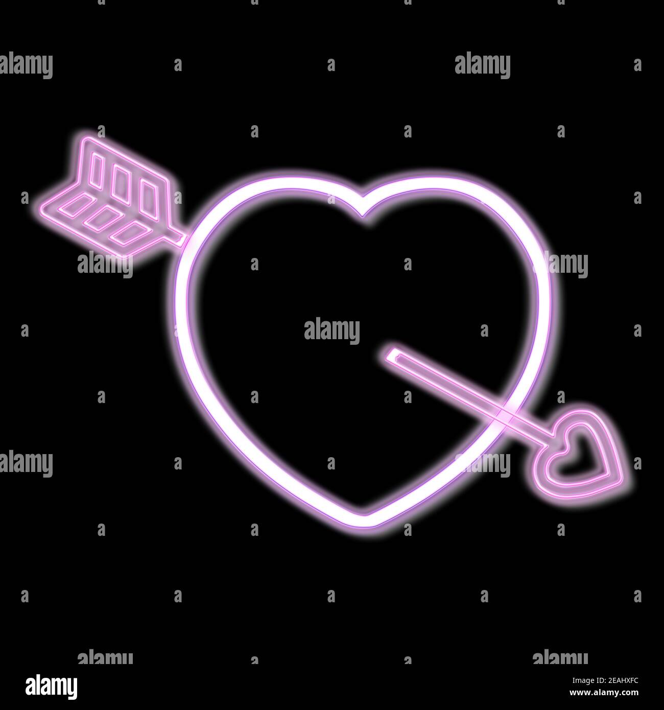 Neon Love Heart Stock Photo - Alamy