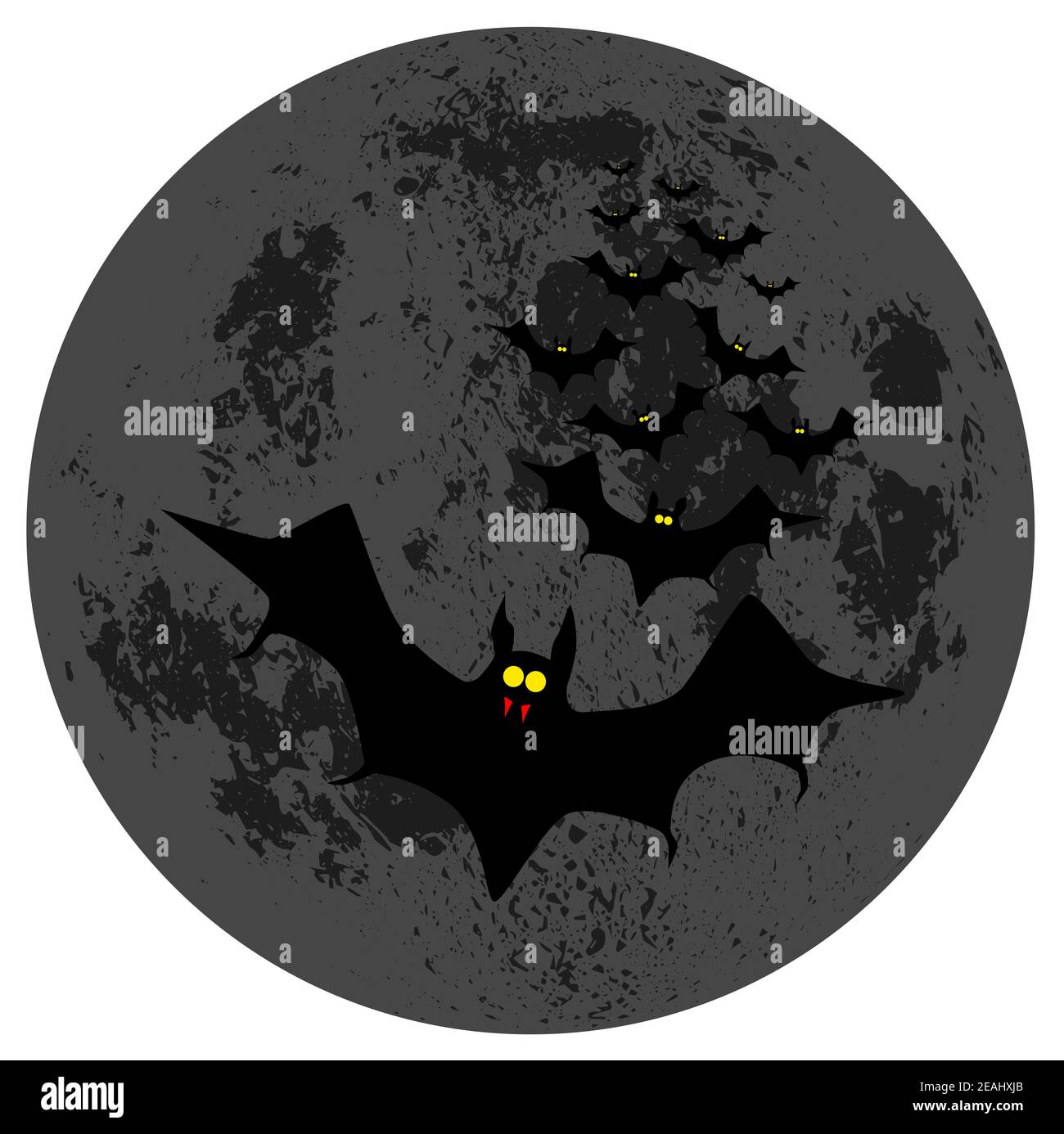 Bats and moon graphic Cut Out Stock Images & Pictures - Alamy