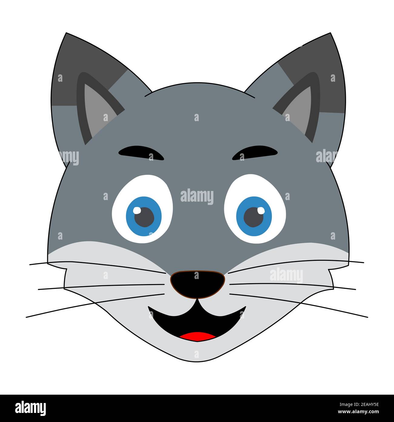 Cute wolf face Stock Photo - Alamy