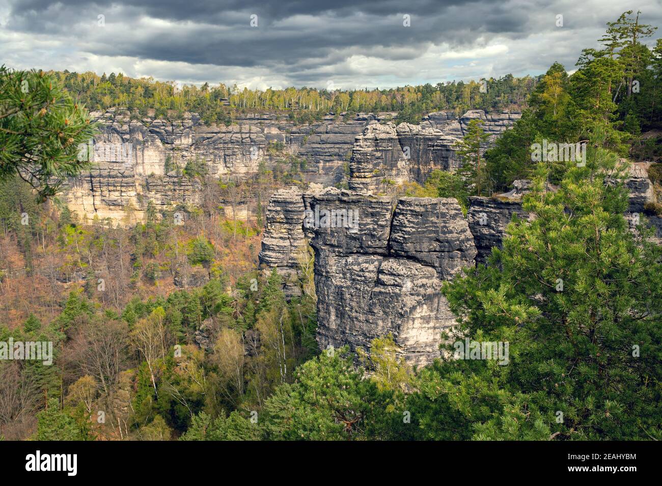 The Elbe Sandstone Mountains are a sandstone massif Stock Photo - Alamy