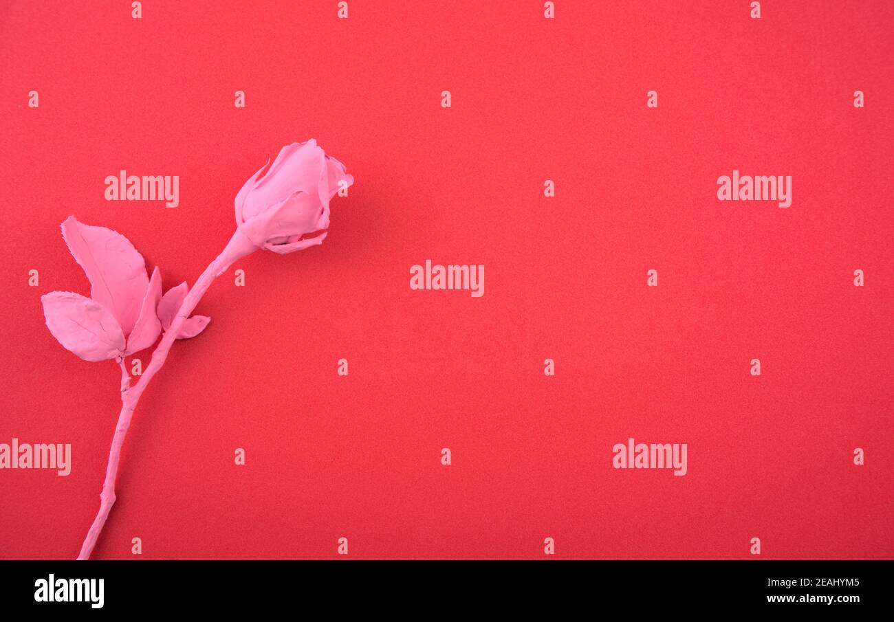 Rose coating, dripping with dry pink pastel acrylic ink, fluid color ...