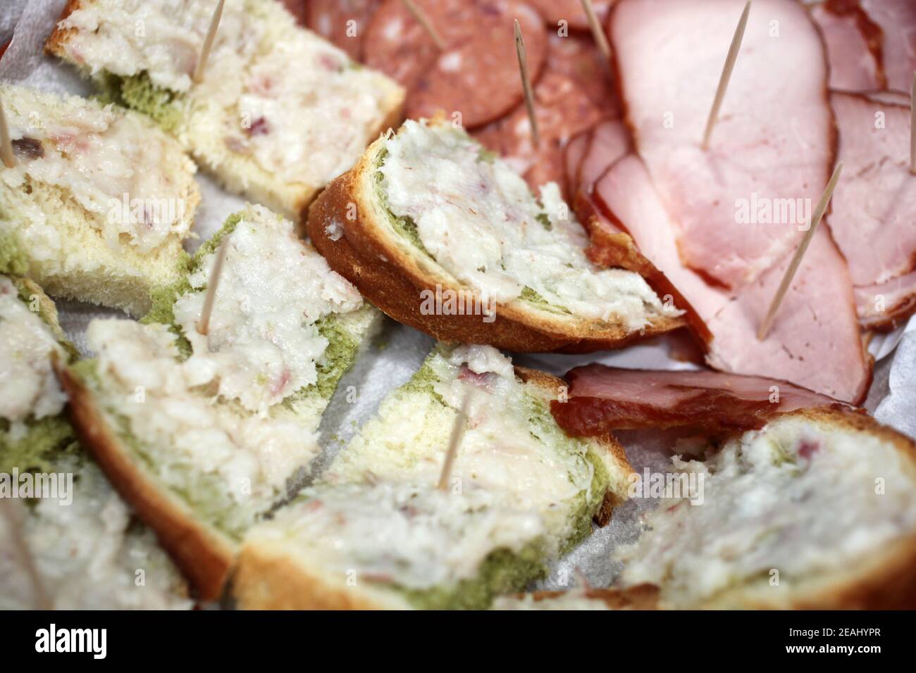 Bread with lard Stock Photo - Alamy