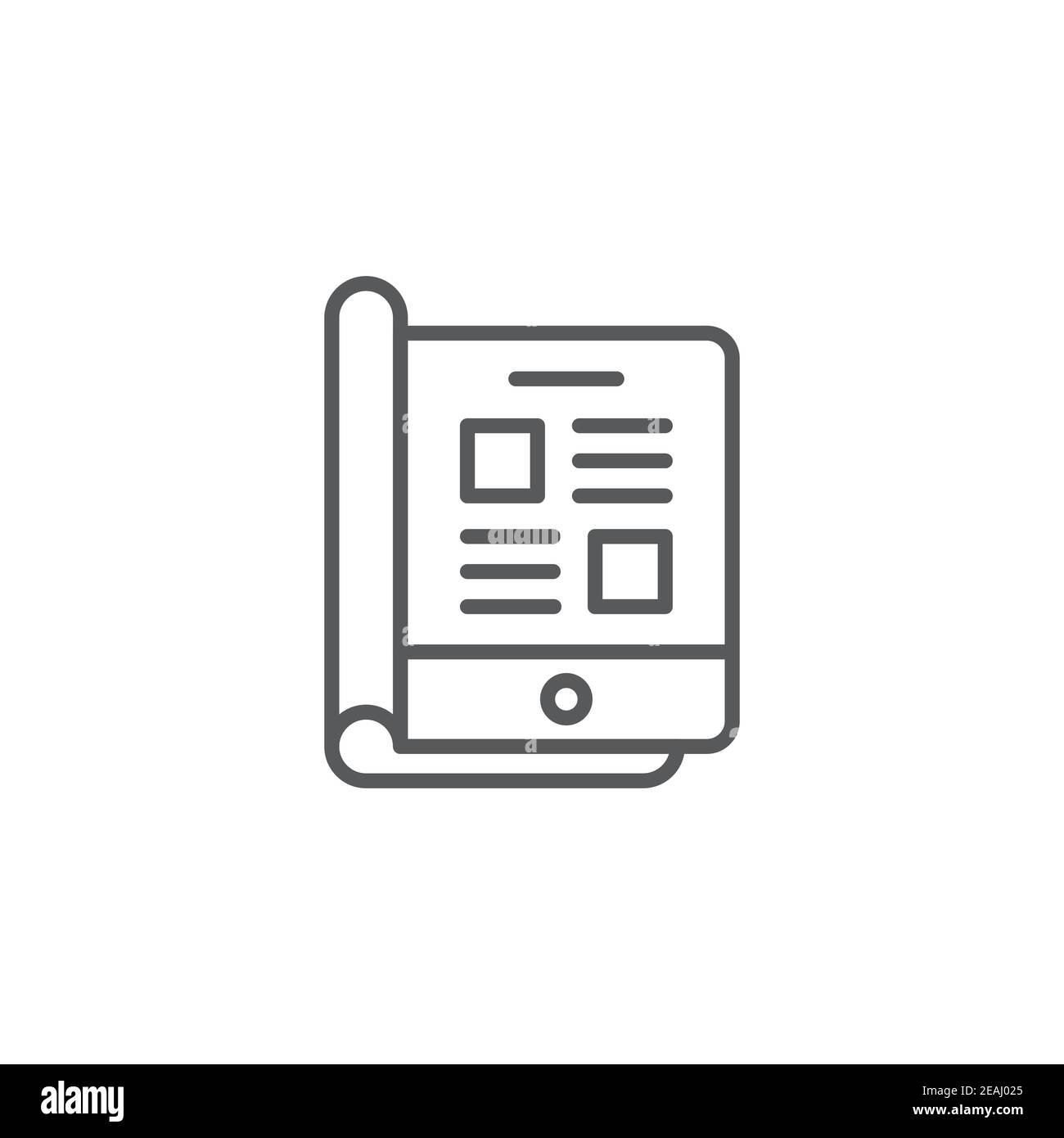 Online magazine icon, color, line, outline vector sign, linear style ...
