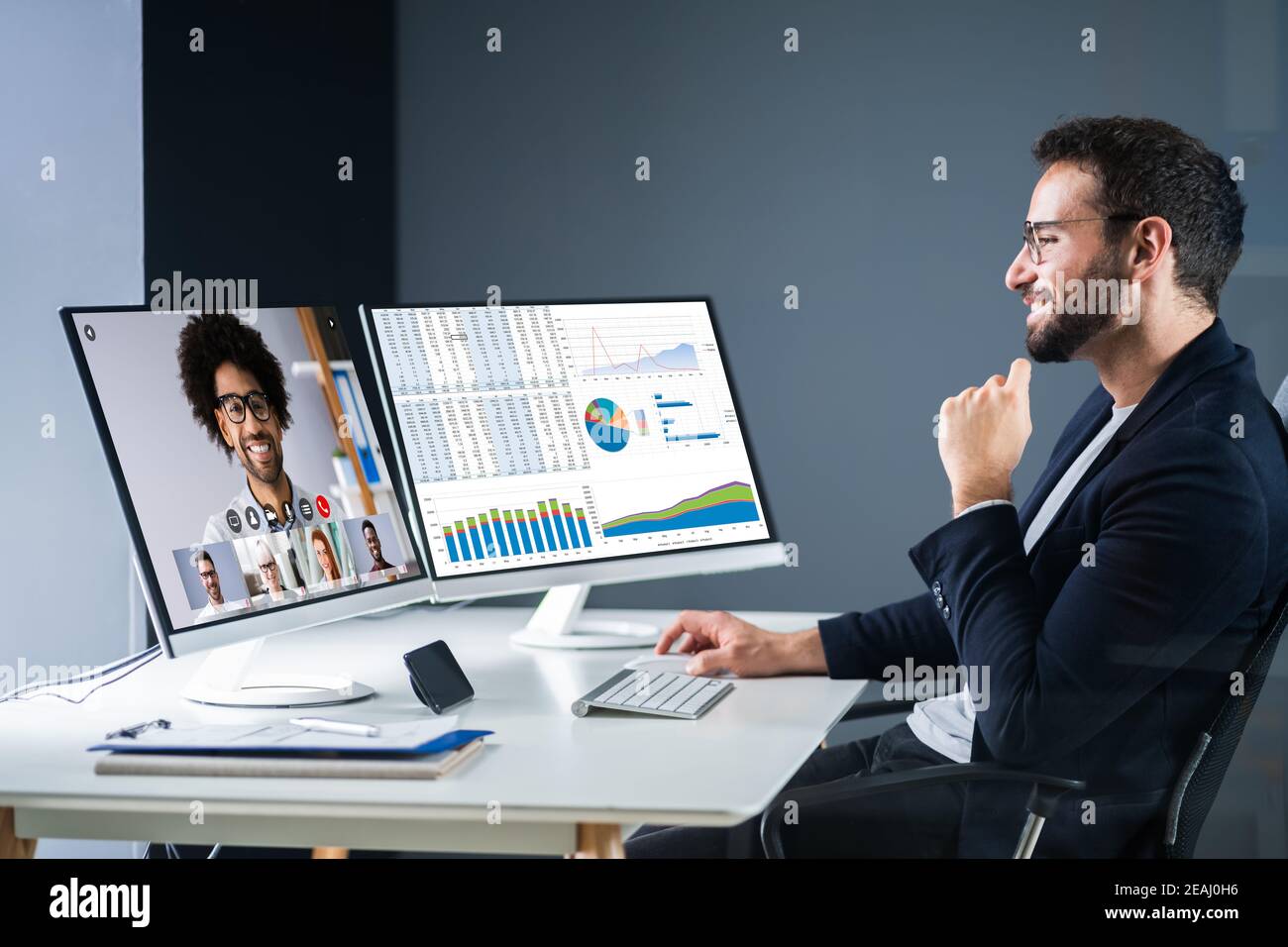 Online Video Conference Interview Meeting Stock Photo - Alamy