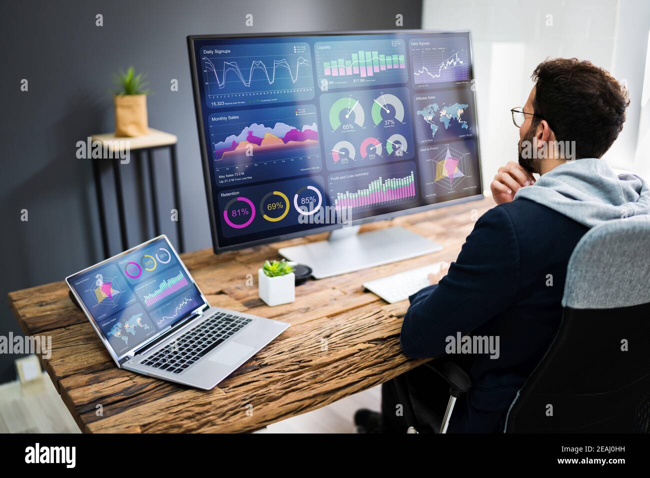 KPI Business Analytics Data Dashboard. Analyst Stock Photo - Alamy
