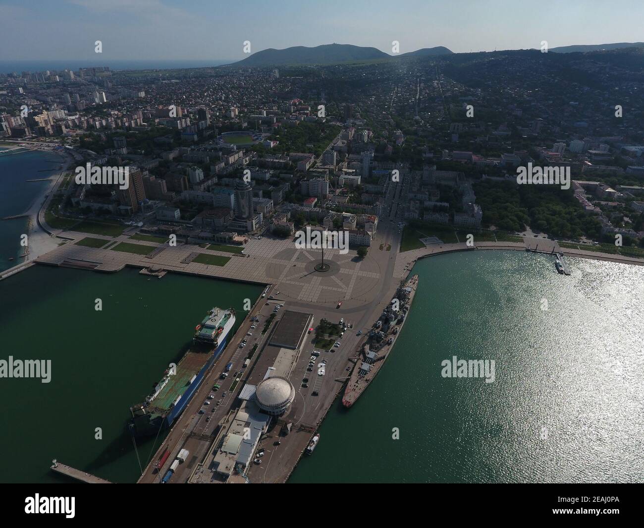 Top view of the marina and quay of Novorossiysk Stock Photo - Alamy
