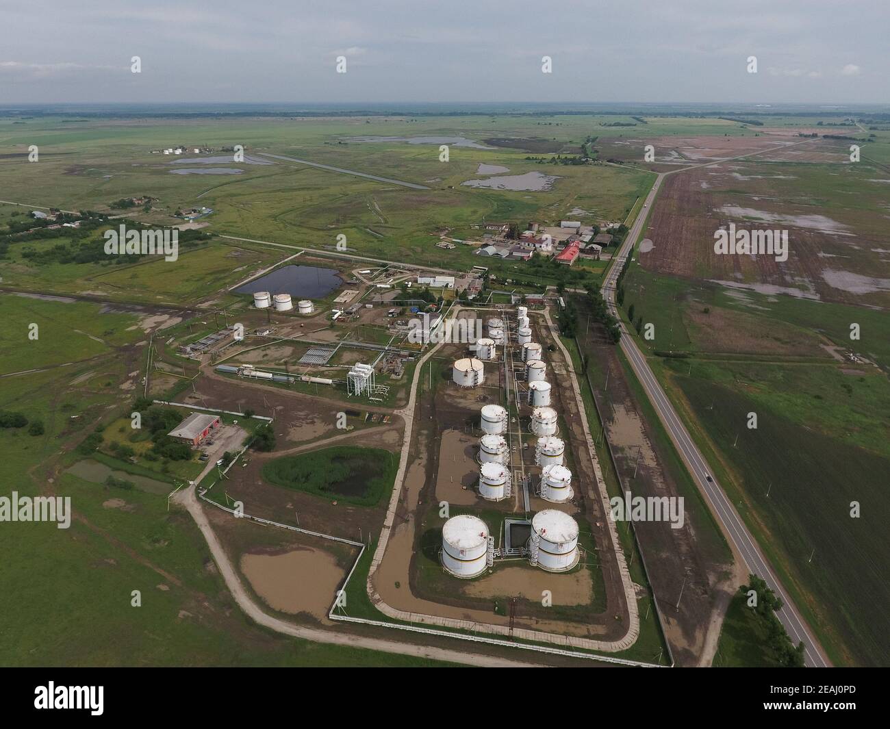 Aerial view storage tanks hi-res stock photography and images - Alamy