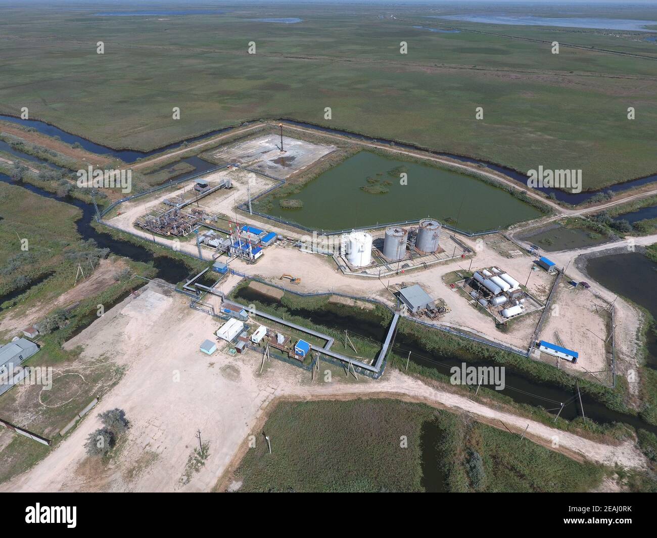 Equipment for the drying gas and condensate collection. Top view Stock ...