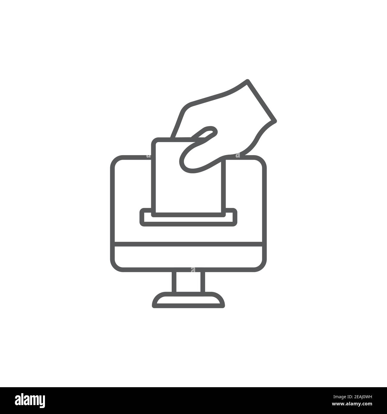 Online monitor vote icon, color, line, outline vector sign, linear ...