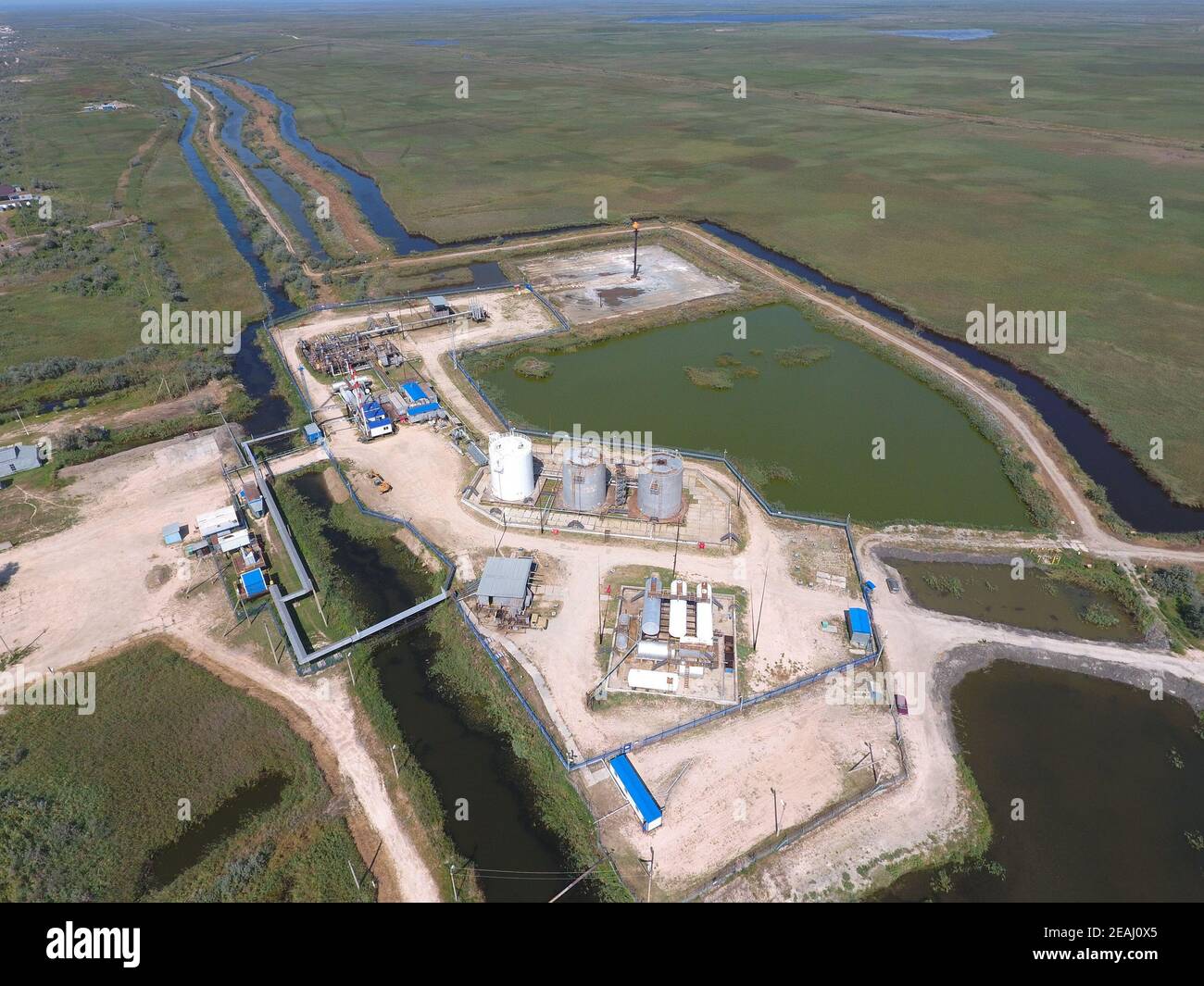 Equipment for the drying gas and condensate collection. Top view Stock ...