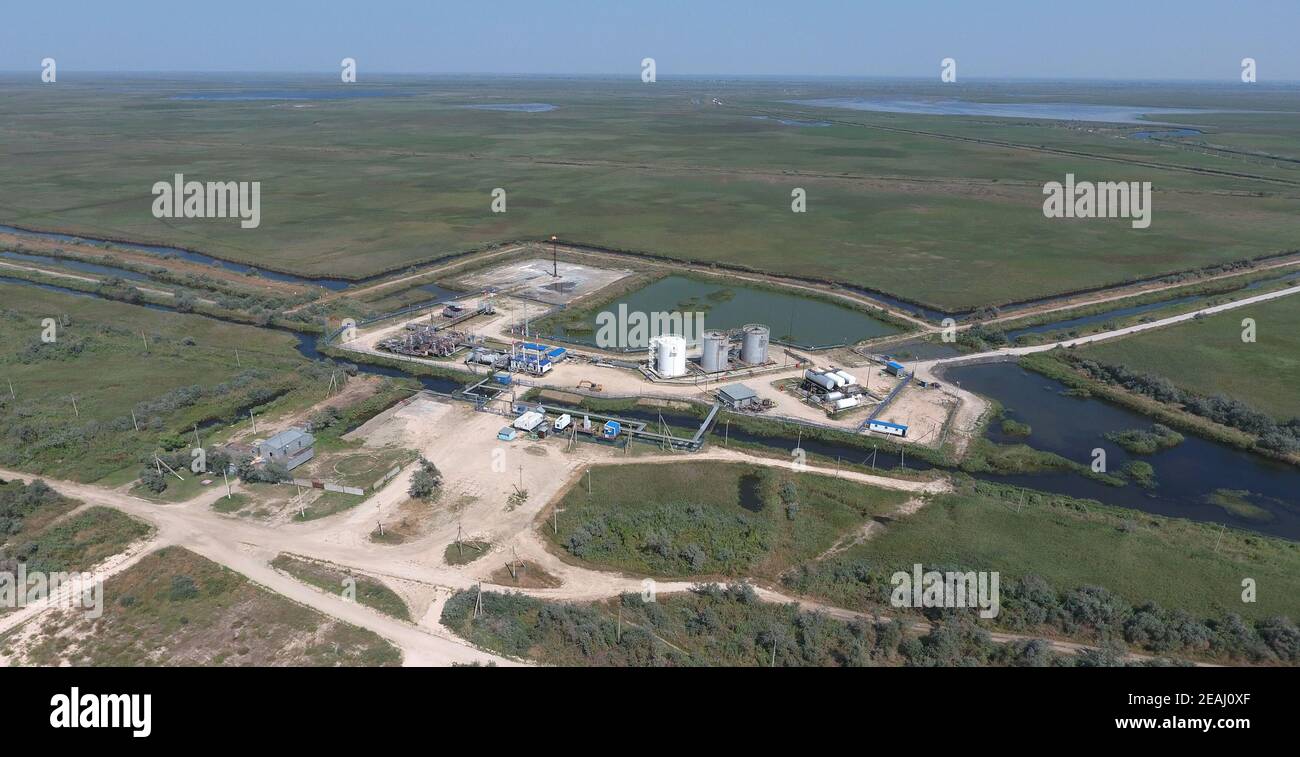 Equipment for the drying gas and condensate collection. Top view Stock ...