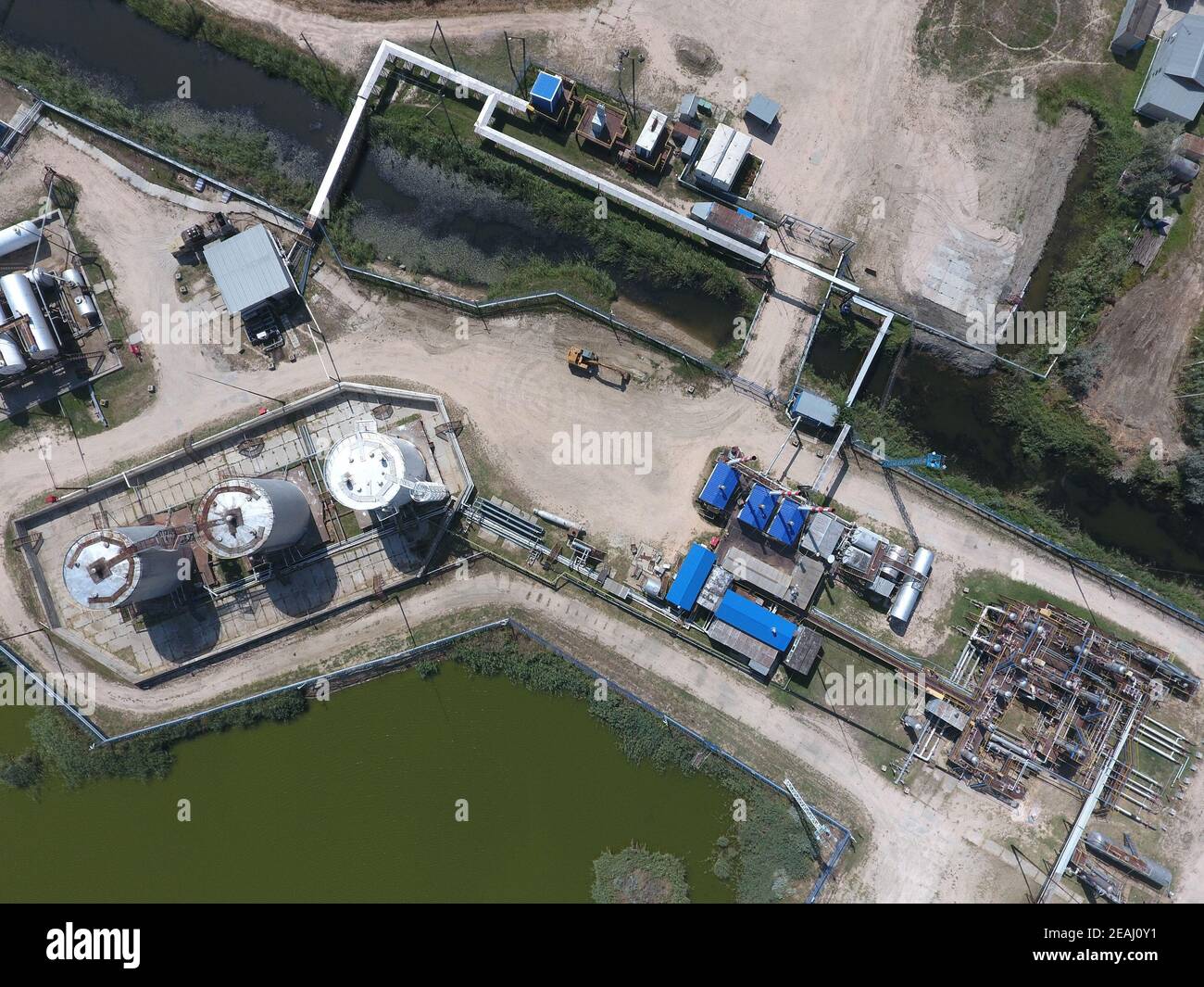 Equipment for the drying gas and condensate collection. Top view Stock Photo - Alamy