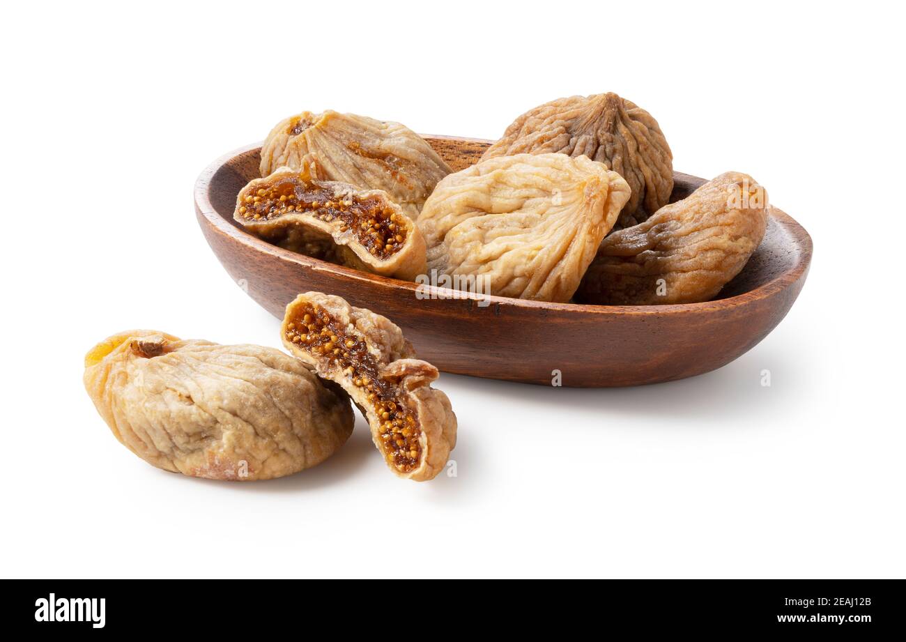 Dried figs on a white background Stock Photo - Alamy