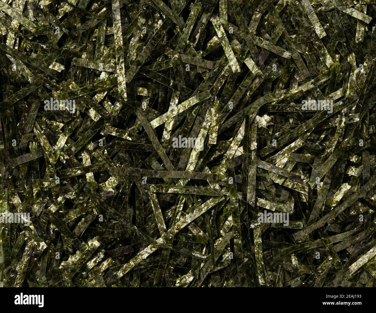 Chopped seaweed all over the screen Stock Photo - Alamy