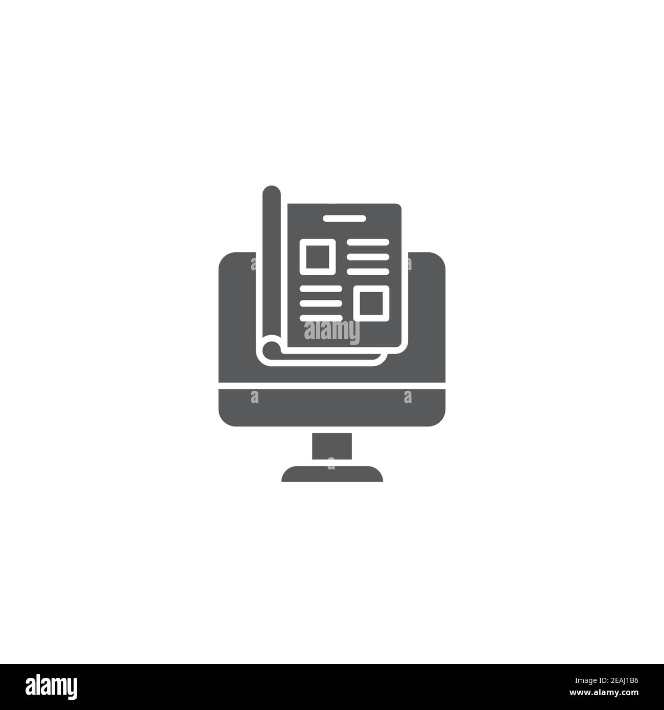 Online magazine icon, color, line, outline vector sign, linear style ...
