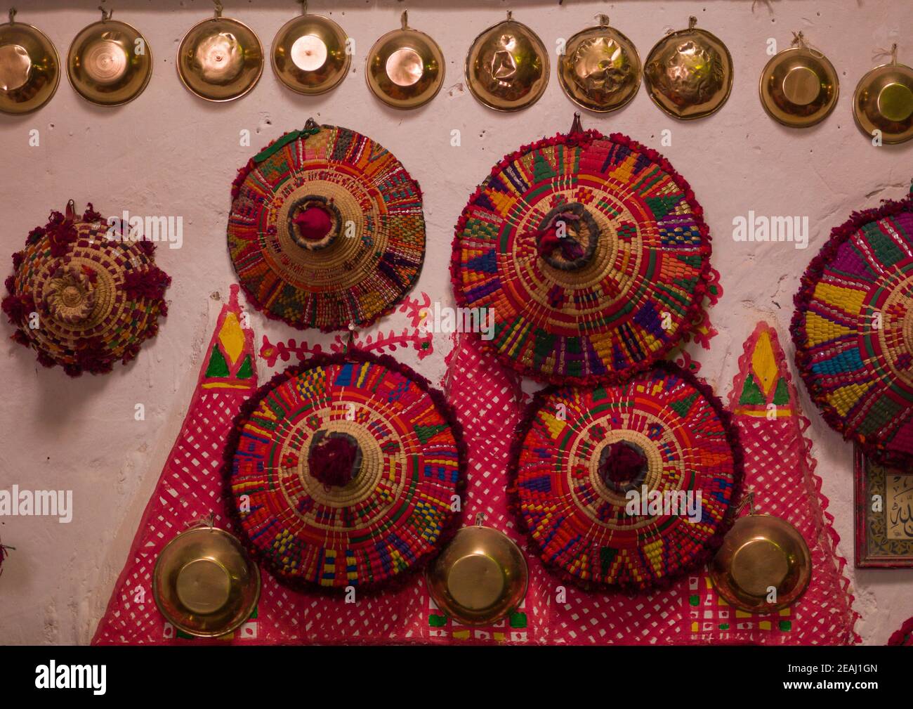 Decoration inside a house of the old town, Tripolitania, Ghadames ...