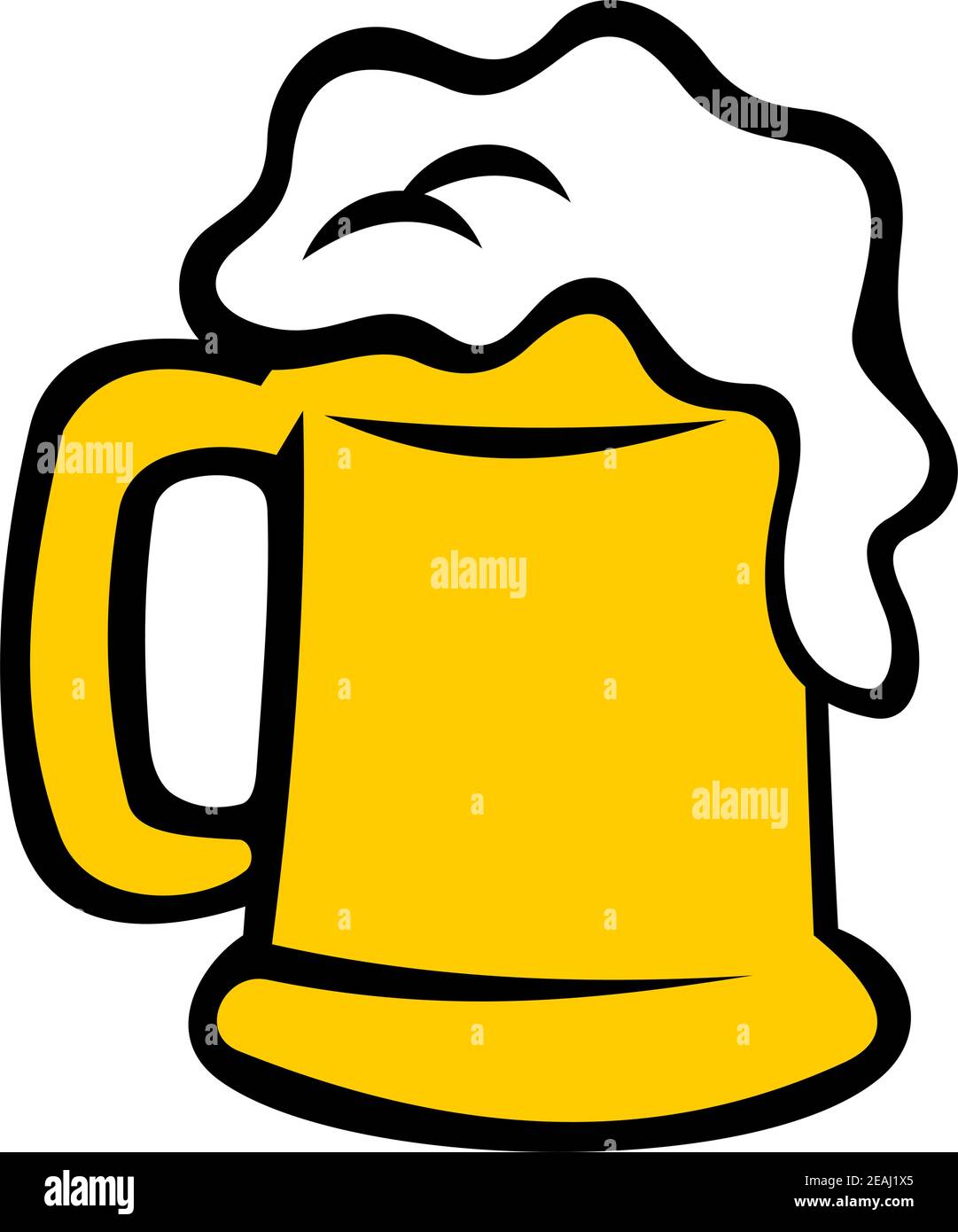 Full tankard overflowing with frothy beer, ale or lager isolated on ...