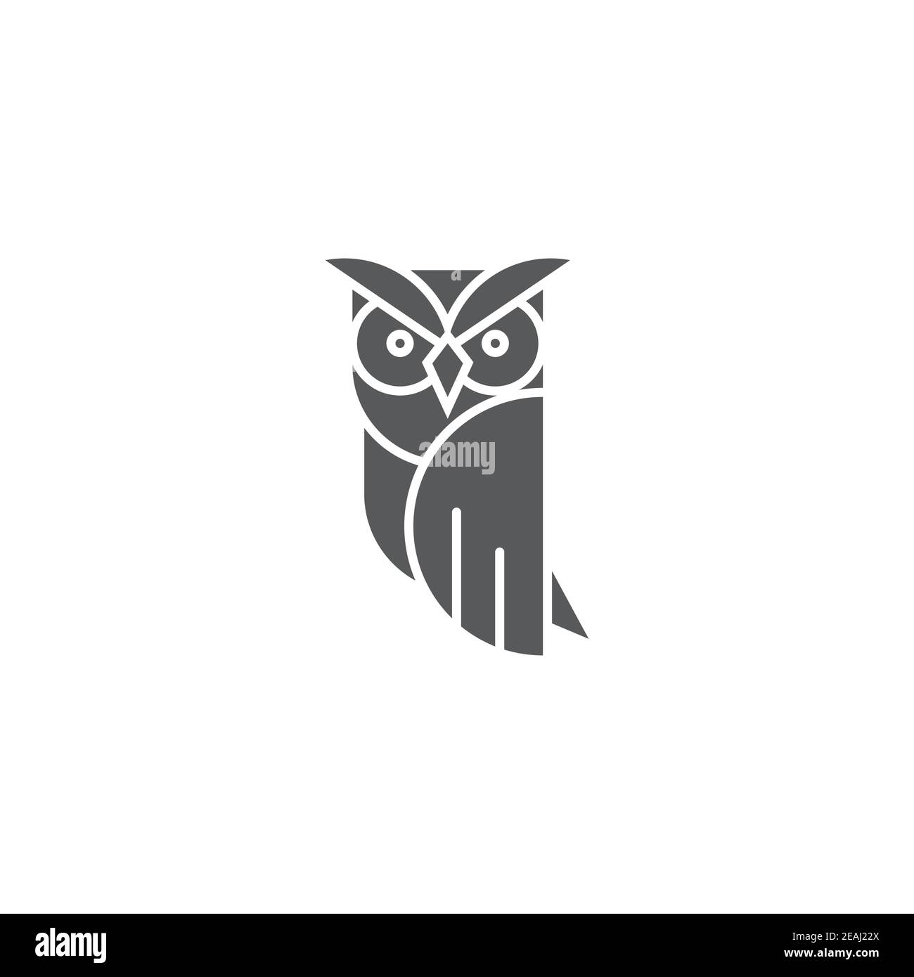 Owl bird icon, color, line, outline vector sign, linear style pictogram ...