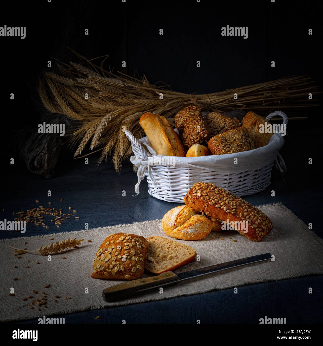 Delicious and crispy breakfast rolls Stock Photo - Alamy