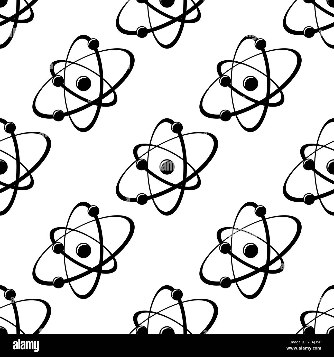 Black and white orbiting atoms or planets forming elliptical orbits in ...