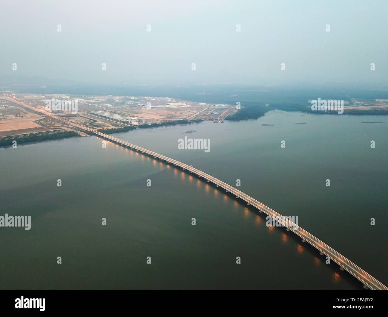Penang second bridge aerial view Stock Photo - Alamy