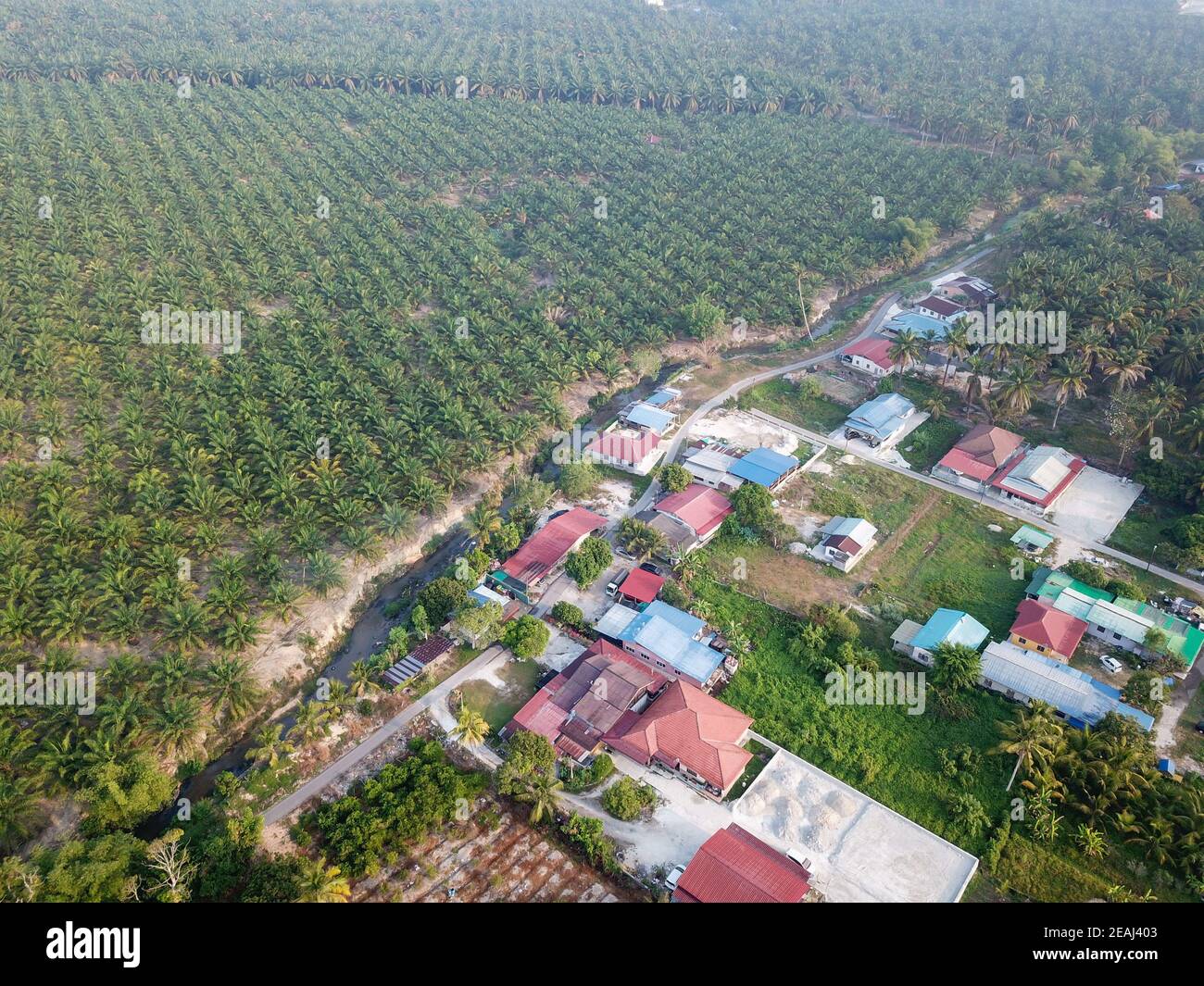 Aerial view village house Stock Photo - Alamy