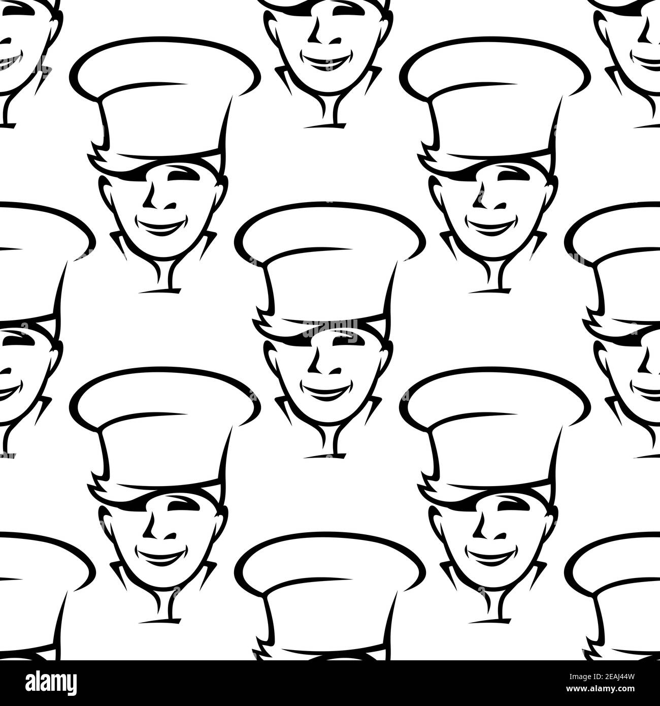 Repeat seamless background pattern of smiling young chefs wearing ...