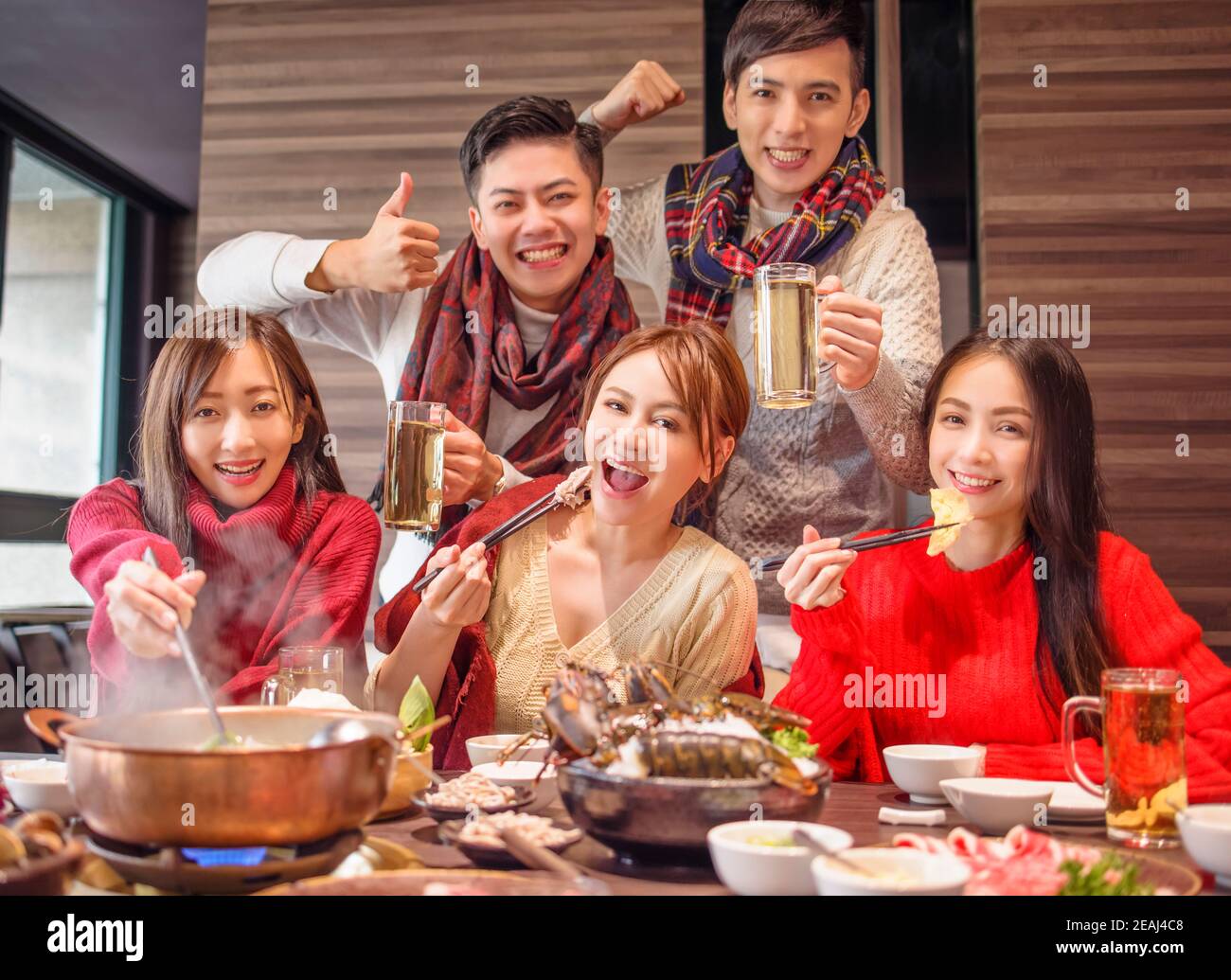 Chinese friends having dinner together hi-res stock photography and ...